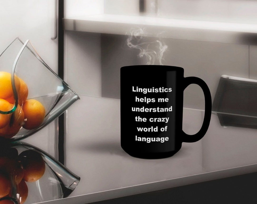 Black Linguistics Ceramic Mug, Language Coffee Cup Teacher Gifts, New ...