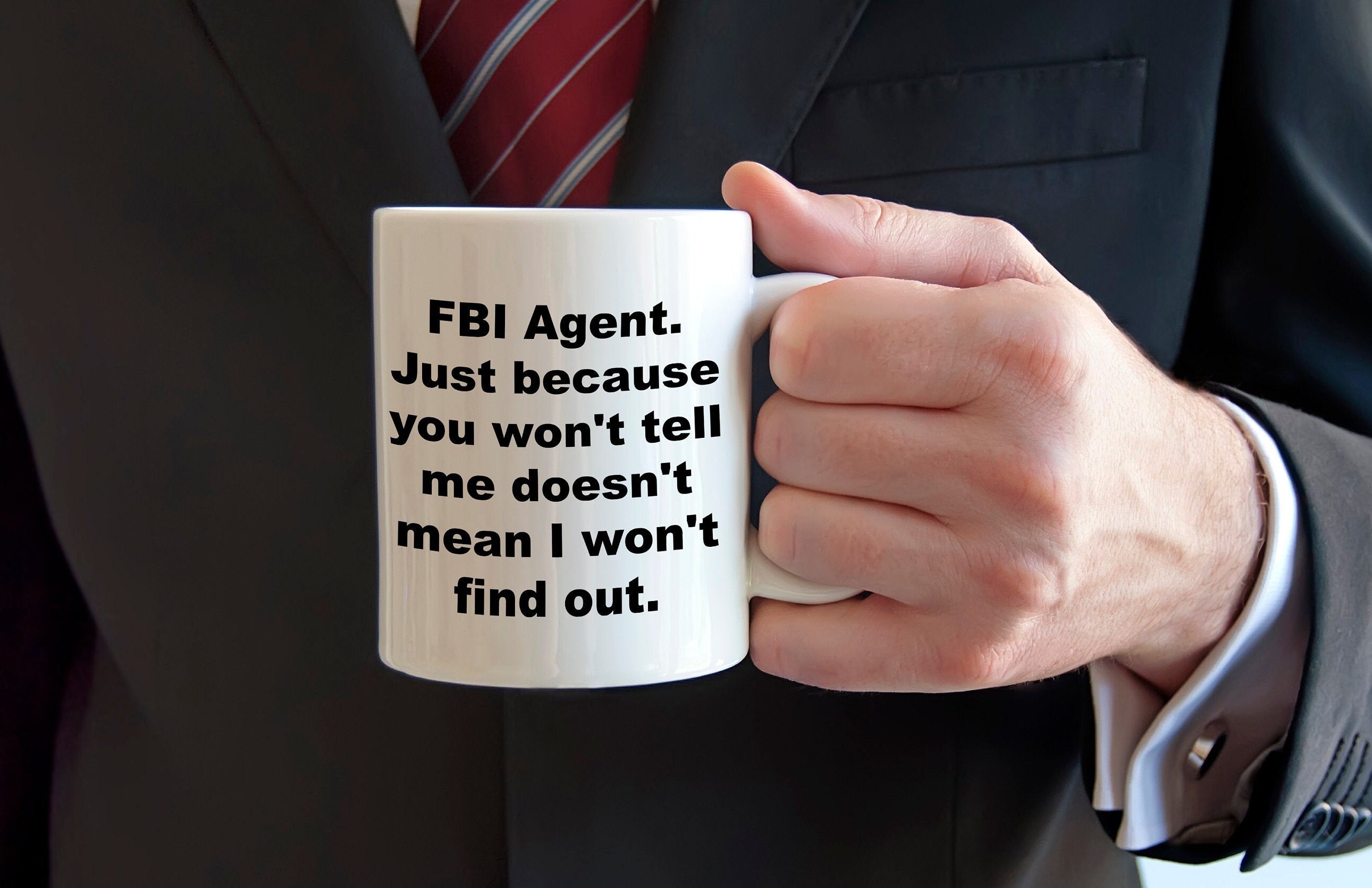Office Personalized Ceramic Mug Gift for Him, FBI Agent Tea Cup Gift ...