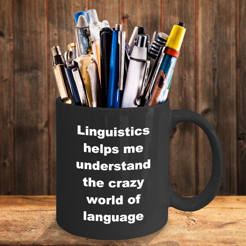 Black Linguistics Ceramic Mug, Language Coffee Cup Teacher Gifts, New ...