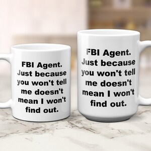 Office Personalized Ceramic Mug Gift for Him, FBI Agent Tea Cup Gift ...