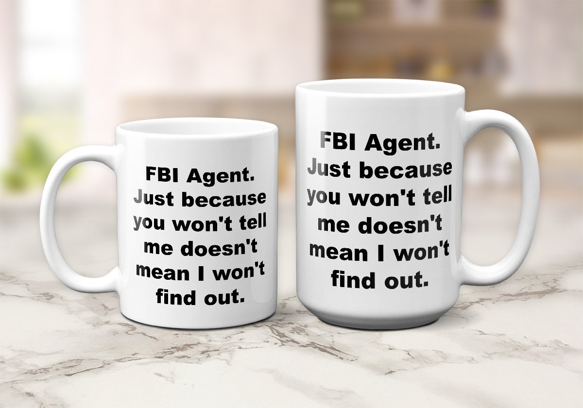 Office Personalized Ceramic Mug Gift for Him, FBI Agent Tea Cup Gift ...