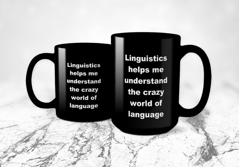 Black Linguistics Ceramic Mug, Language Coffee Cup Teacher Gifts, New ...