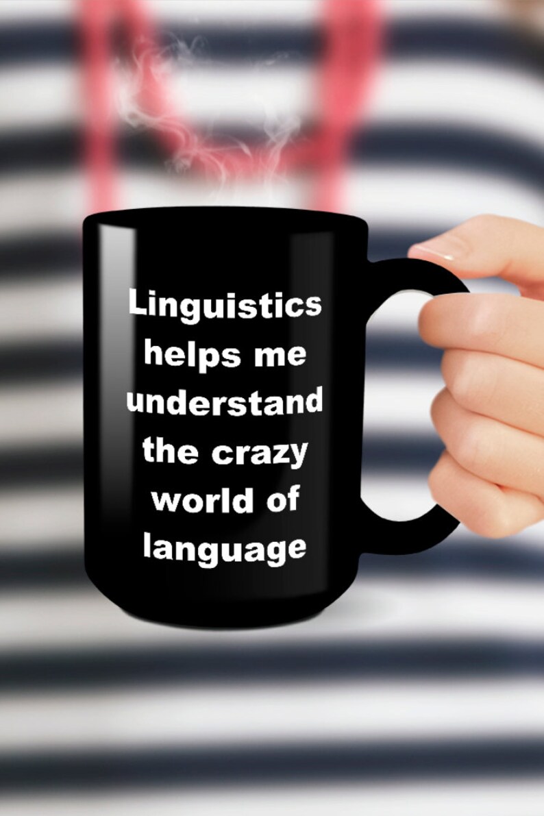 Black Linguistics Ceramic Mug, Language Coffee Cup Teacher Gifts, New ...