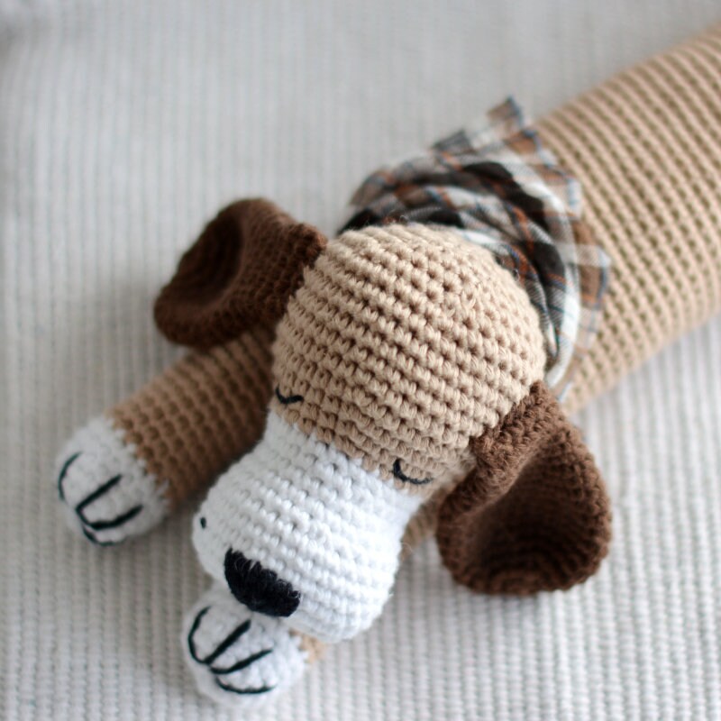 Crochet Sleepy Dog Pattern Dog Amigurumi Tutorial PDF - Etsy