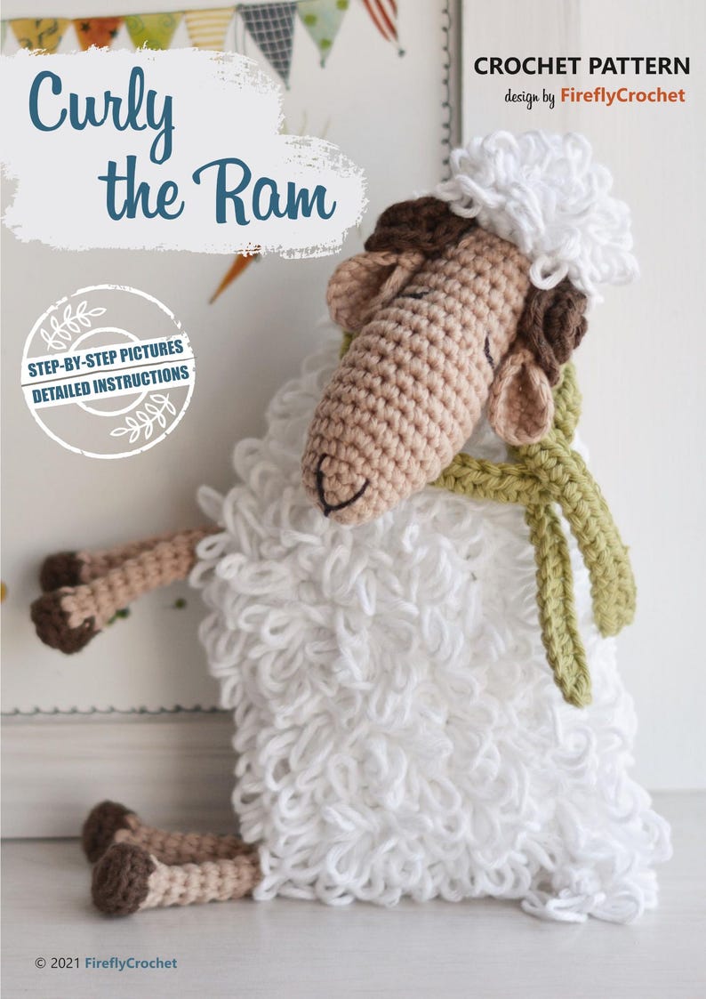 Ram Crochet Pattern PDF, Amigurumi Sheep Pattern, Ram Plush Toy DIY ...
