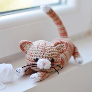 Crochet Tabby Cat Pattern PDF Brown Red Striped Kitty Crochet | Etsy