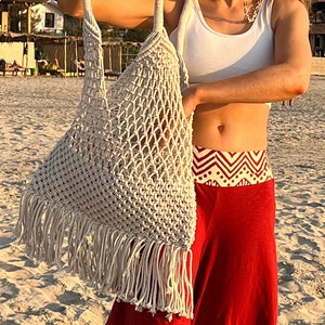 Macrame Beach Bag - Etsy