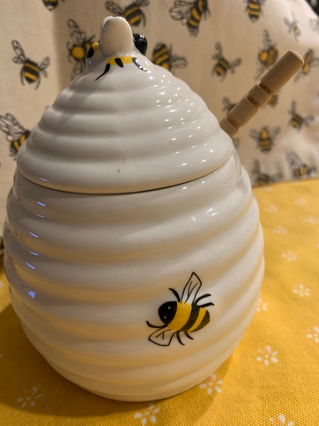 Honey Bee Pot and Dipper - Etsy