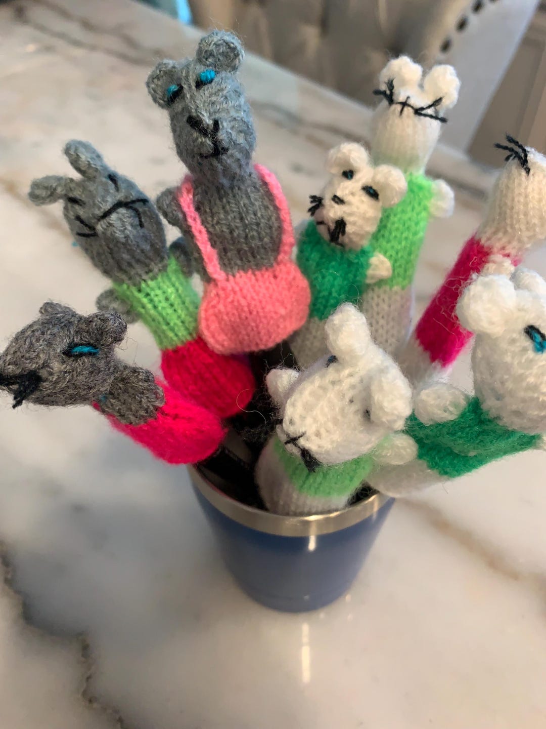 Lot of 8 Wool Mice Finger Puppets - Etsy