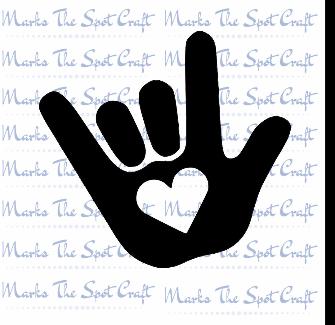 ASL I Love You Heart SVG: American Sign Language Cut File (digital ...