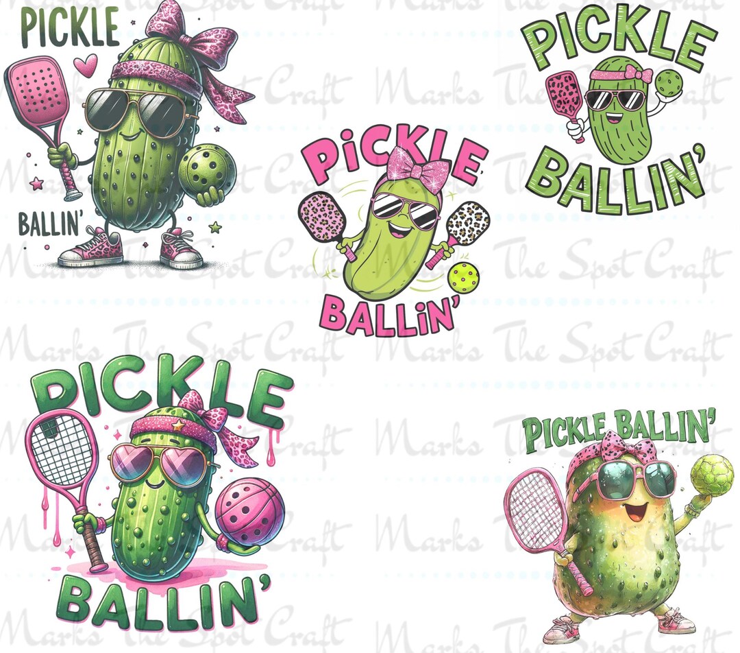 Funny Pickleball Clipart: Pickle Ballin' PNG, Sublimation Design - Etsy