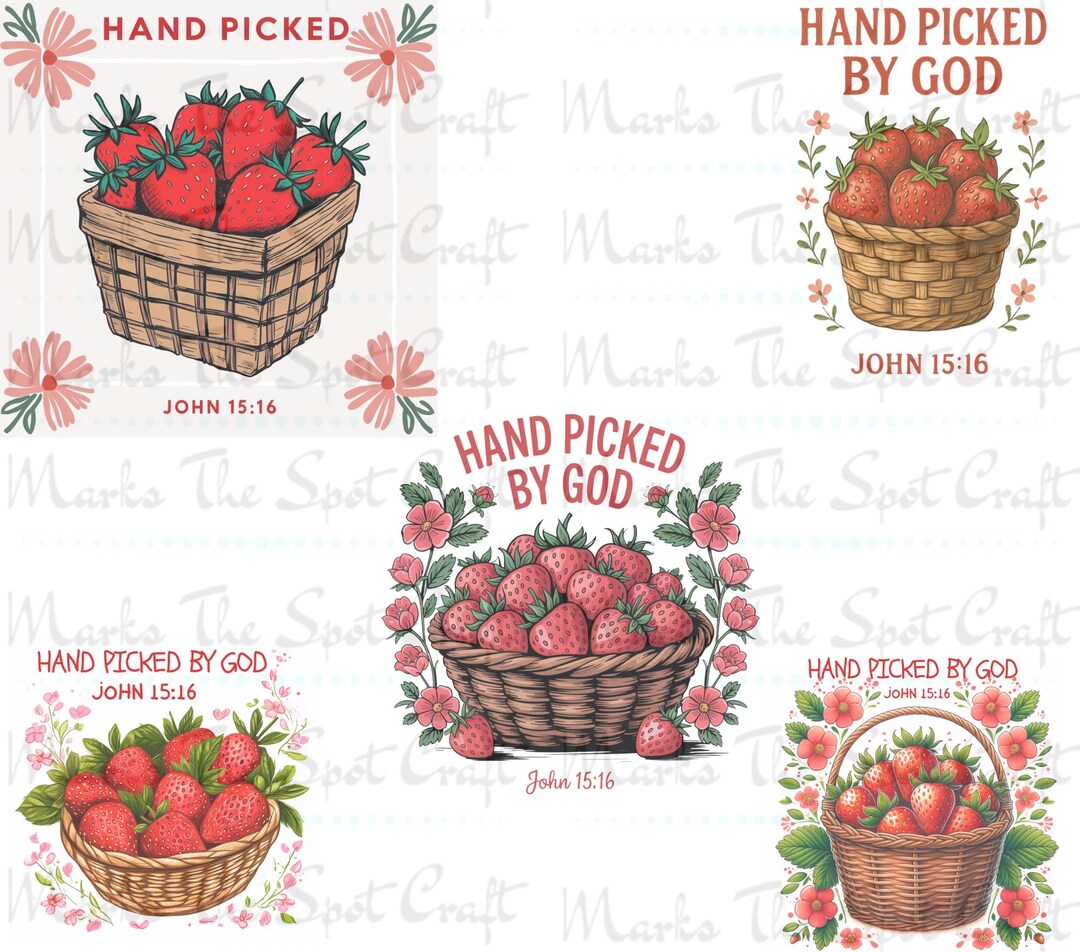 Hand Picked by God PNG | Christian Summer Shirt Design | Strawberry ...