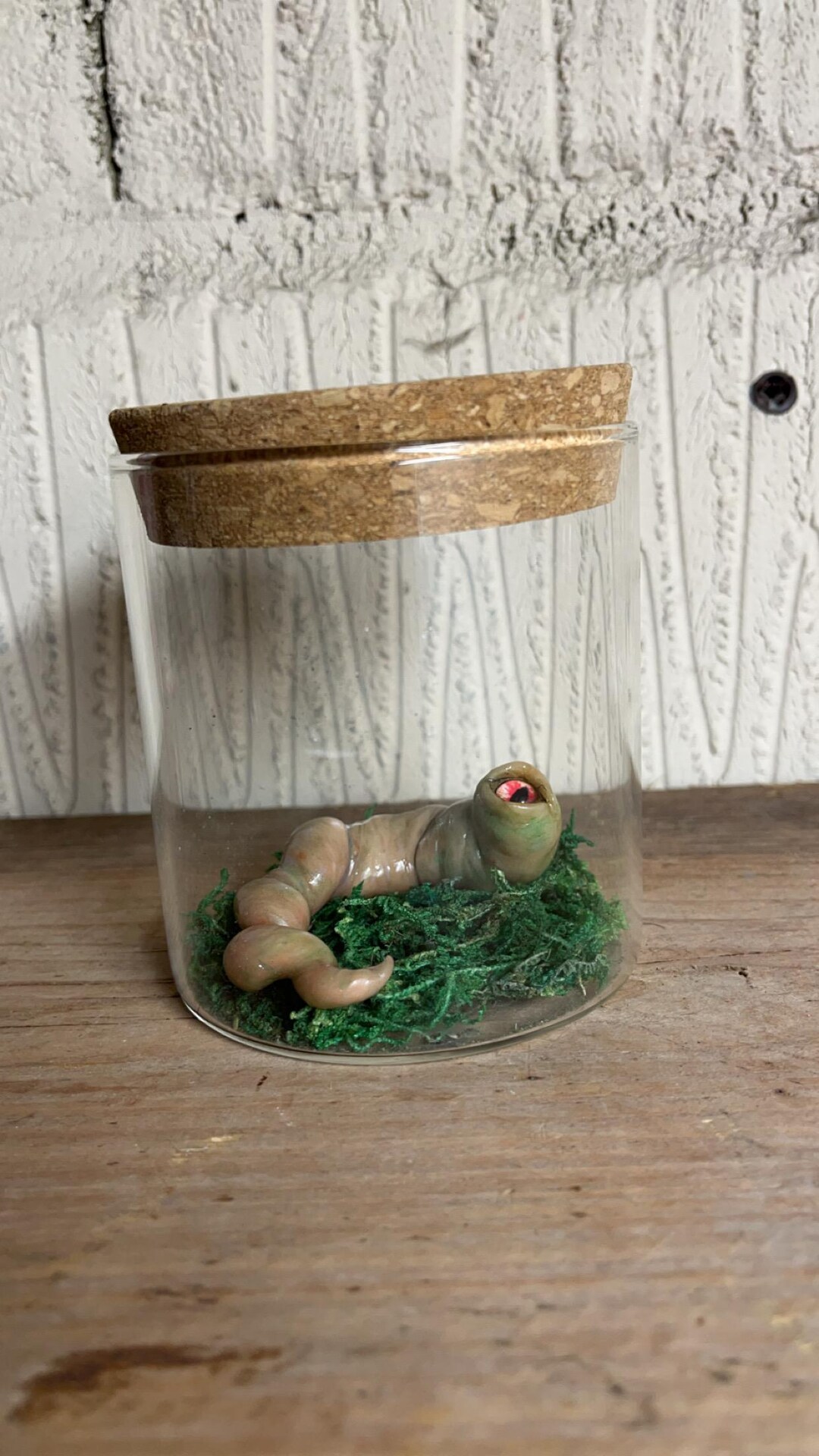 Handmade Uniquie Eyeball Worm Cryptid Creature Jar Specimen Oddity ...