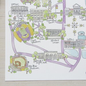 Louisiana State University Map Watercolor Art Print- LSU Art Print ...