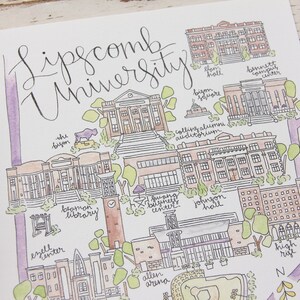 Lipscomb University Map Watercolor Art Print - Etsy
