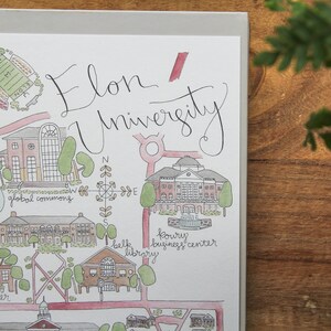 Elon University Map Watercolor Art Print - Etsy