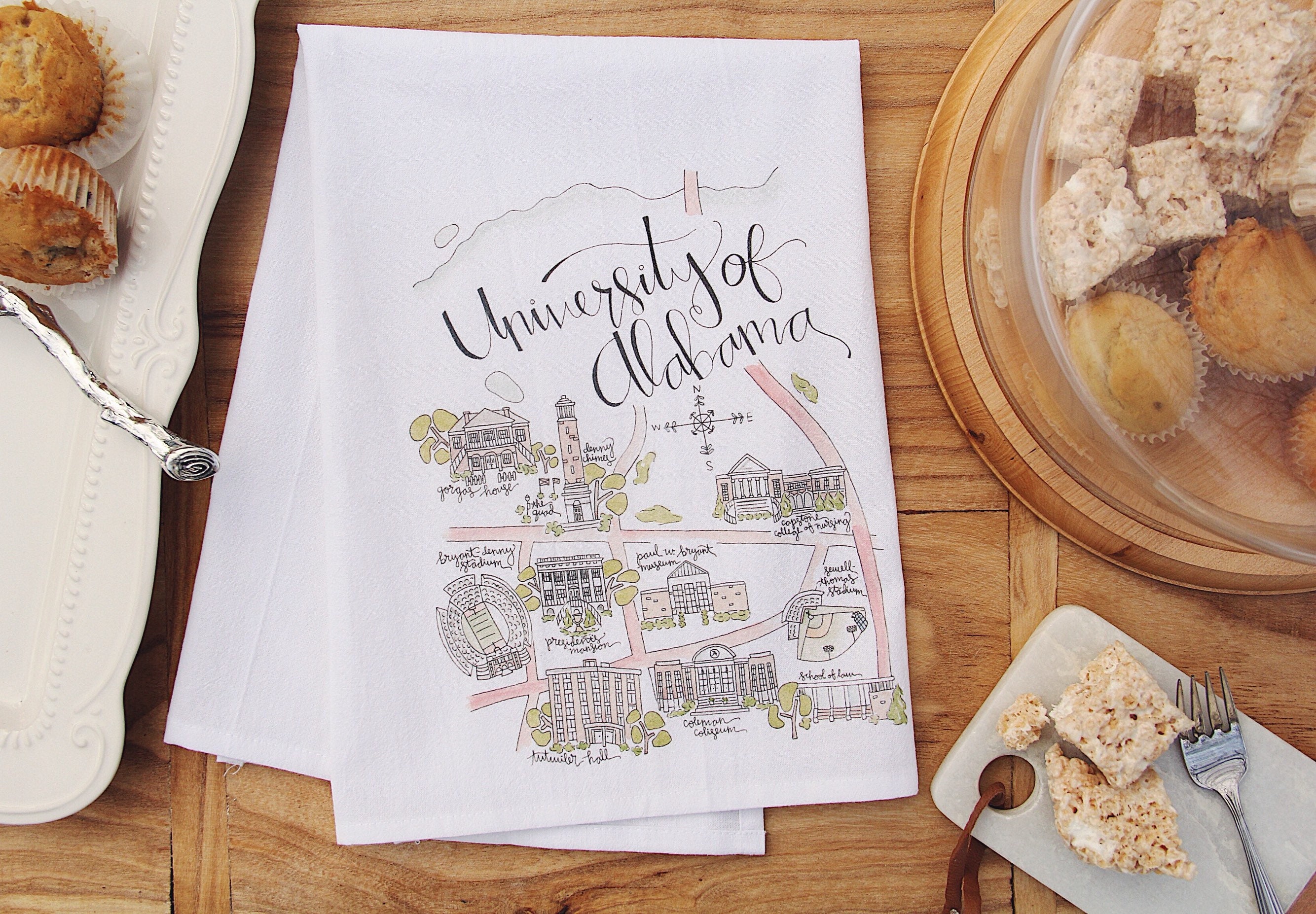 University of Alabama Tuscaloosa AL 100% Cotton Tea Towel - Etsy