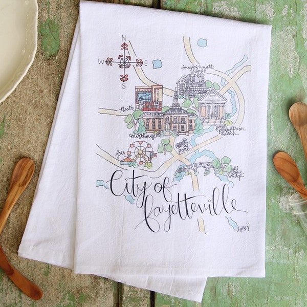 Map Tea Towel - Etsy
