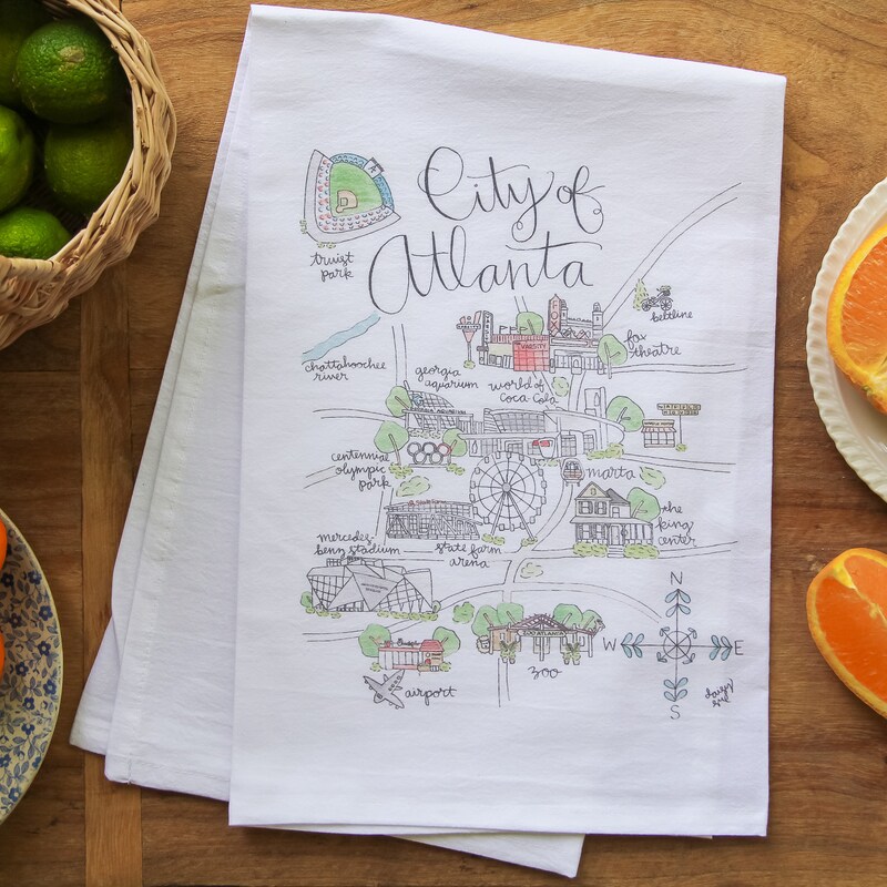 Map Tea Towel - Etsy