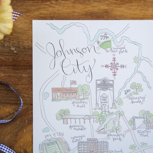 Johnson City, TN Map Watercolor Art Print - Etsy