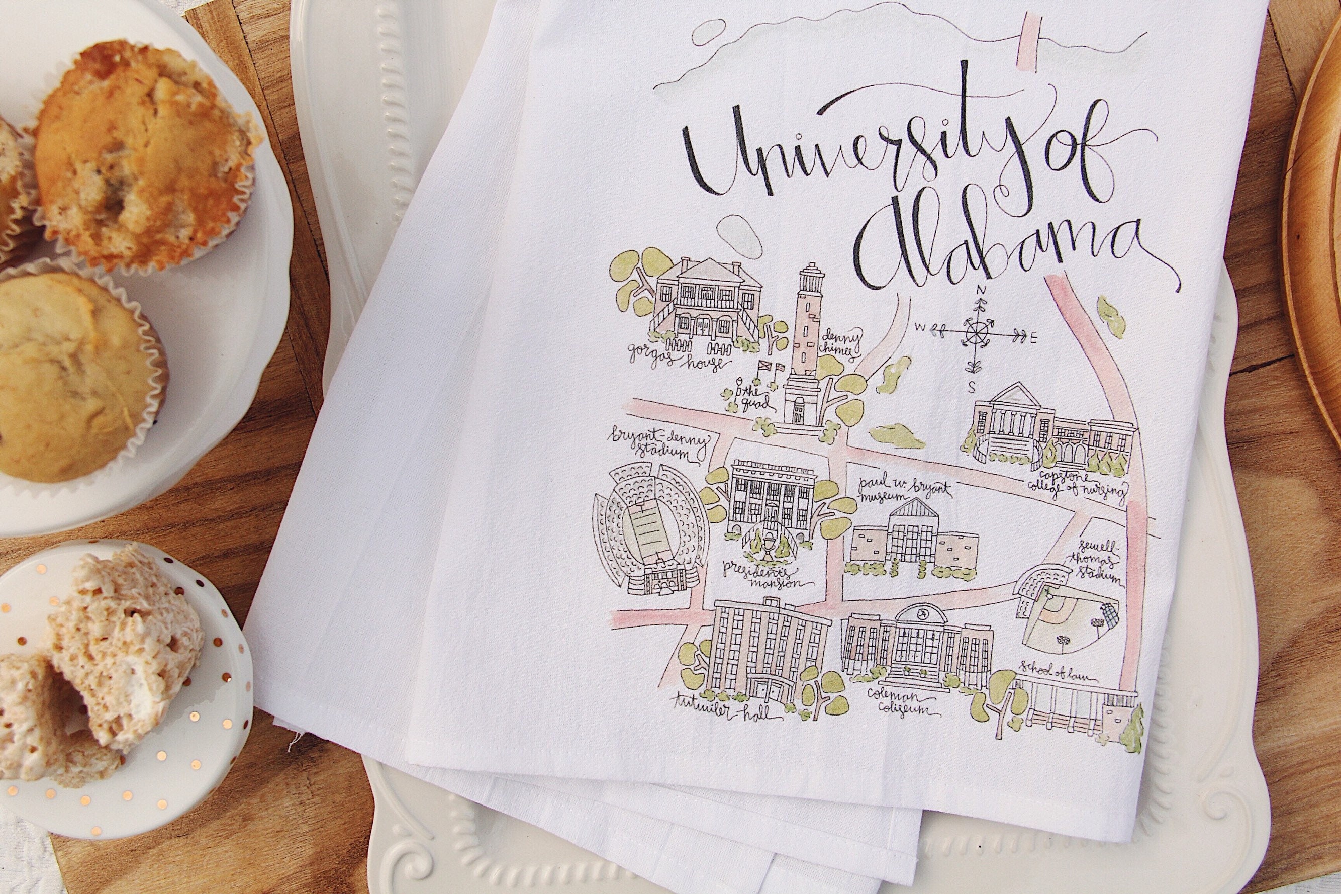 University of Alabama Tuscaloosa AL 100% Cotton Tea Towel - Etsy