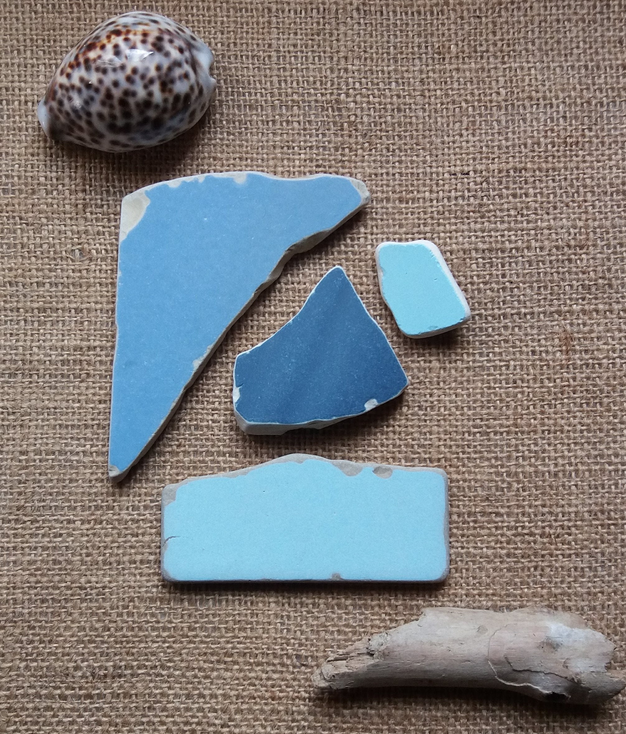 Blue Sea Pottery 6 Pieces, Big Sea Tiles Scraps - Etsy