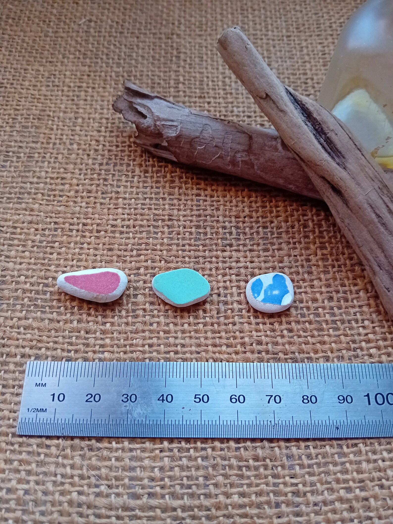 Sea Pottery 3 Pieces, Colourful Sea Tiles, Sea Ceramic for Jewelry ...