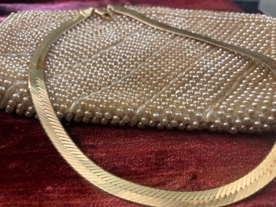 14k Vintage Herringbone Necklace - Gem