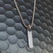 Men's Diamond Vertical Bar Pendant - Rhodium Silver on Pavé Diamond ...