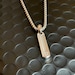 Men's Diamond Vertical Bar Pendant - Rhodium Silver on Pavé Diamond ...