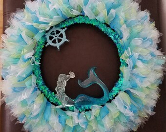 The Little Mermaid Princess Wreath Deco Mesh 18 Tropical - Etsy