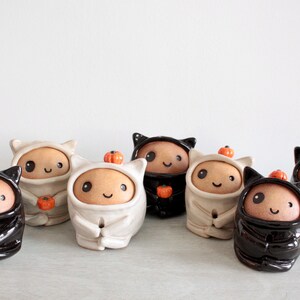 Goobie Cat 05 halloween Pumpkin Black Vase - Etsy