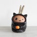 Goobie Cat 05 halloween Pumpkin Black Vase - Etsy