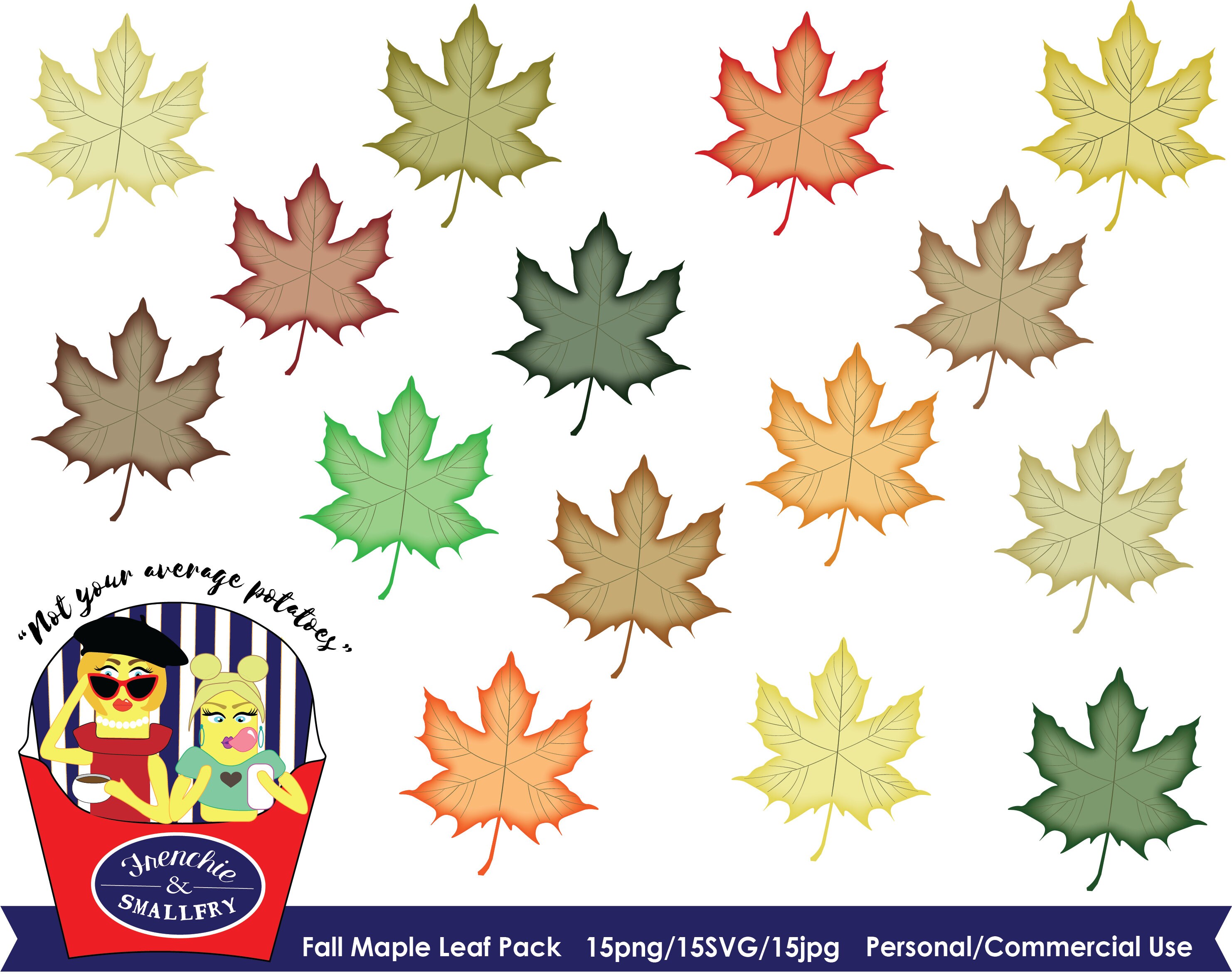 Fall Maple Leaf Clipart Pack, Fall SVG, Leaf Clipart, Leaf SVG, Fall ...