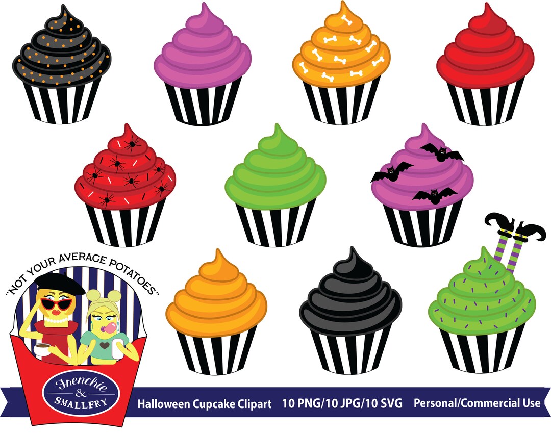 Halloween Cupcakes Clipart, Halloween Clipart, Halloween Digital ...