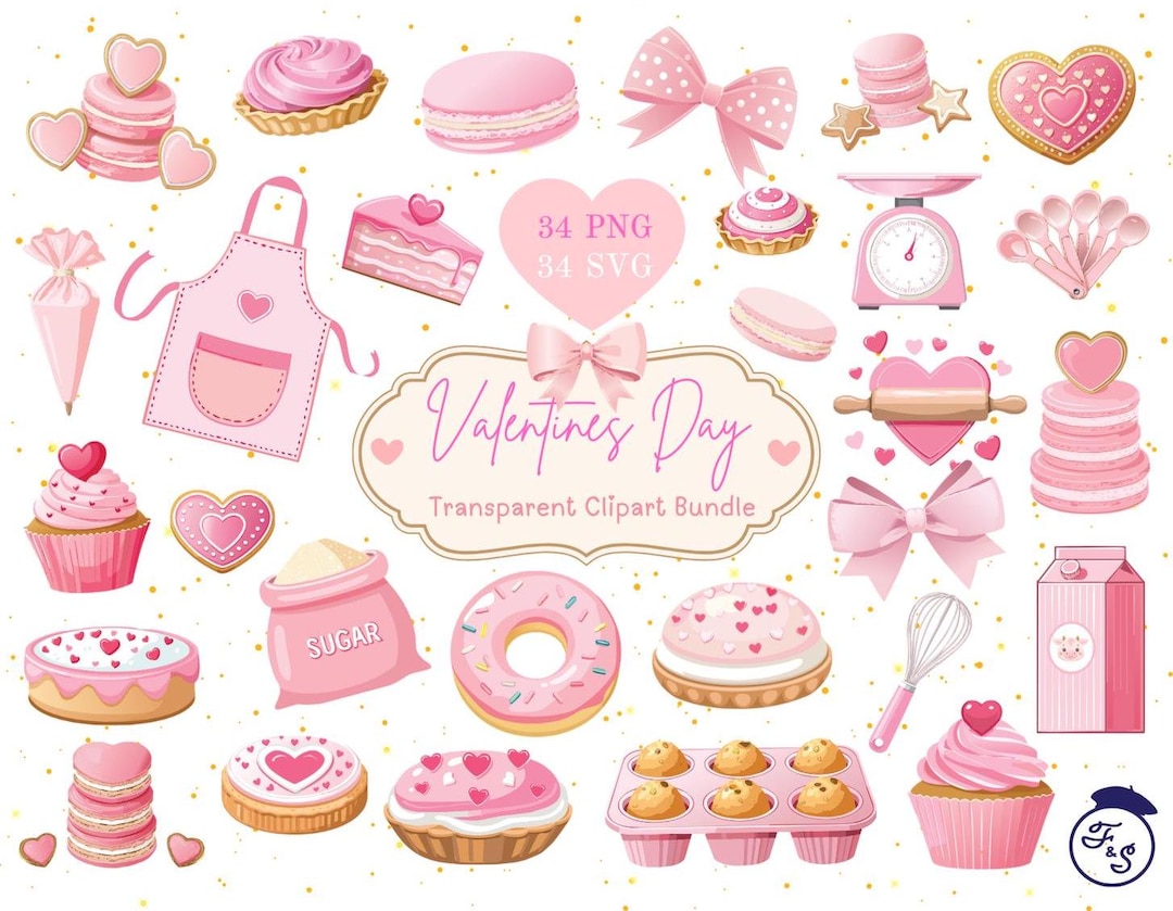 Valentines Day Bakery Clipart PNG SVG Bundle AI Generated - Etsy Canada