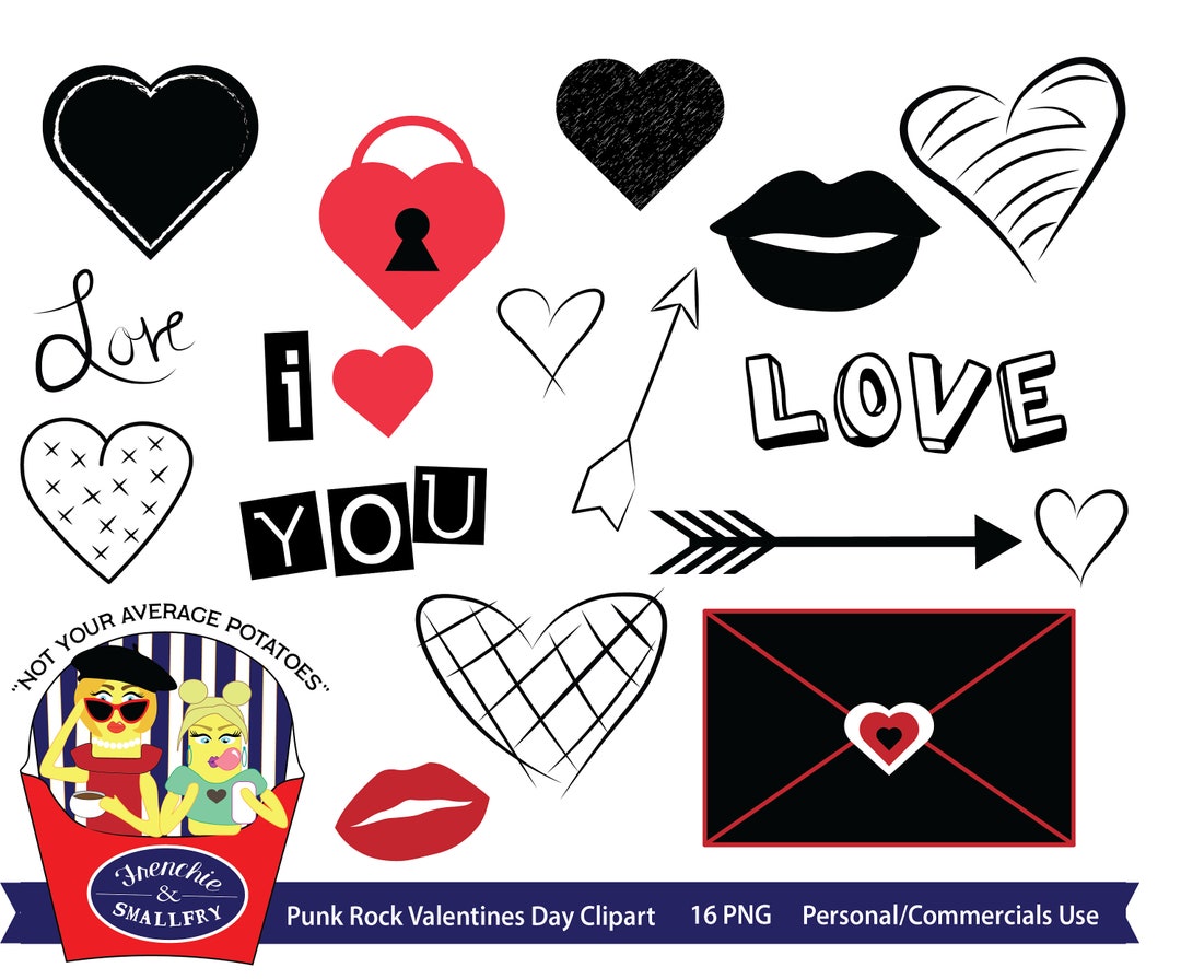 Valentines Day Clipart, Heart Clipart, Love Clipart, Kiss Clipart, I ...