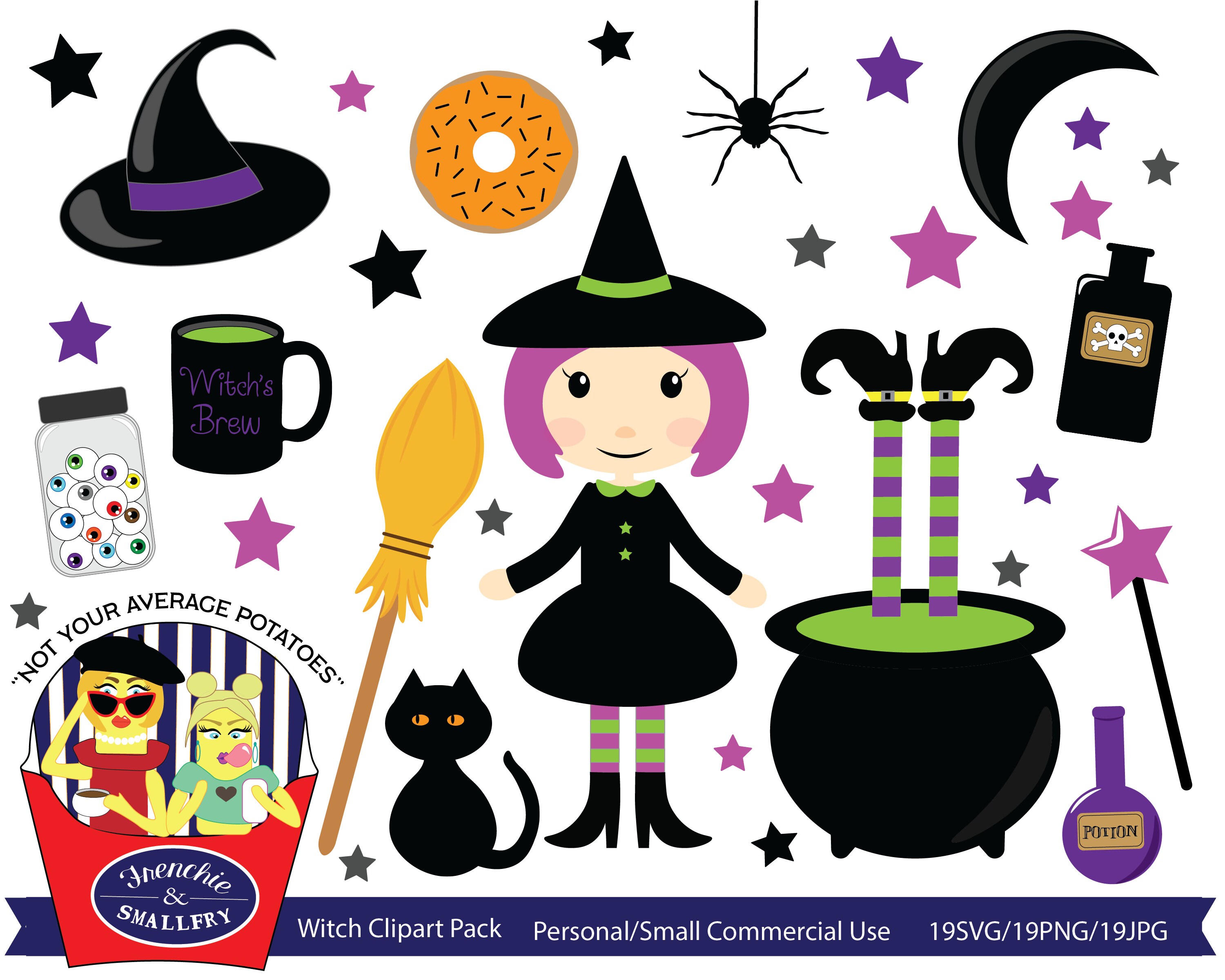 Halloween Witch Pot Clipart