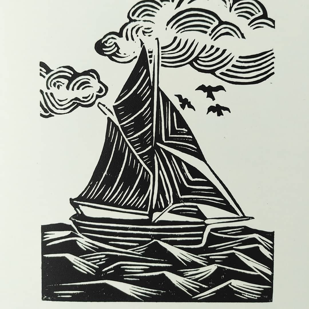 Linocut Printing - Boat - Etsy