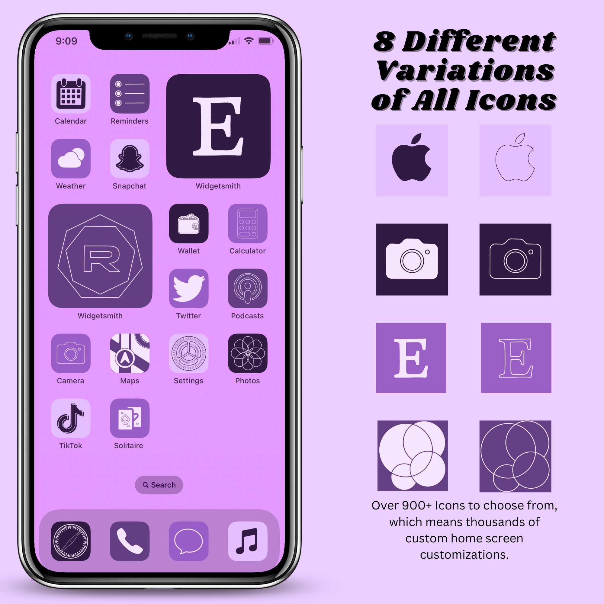 Purple Aesthetic Ios App Icons | Monogram iPhone Icon Pack | Purple ...