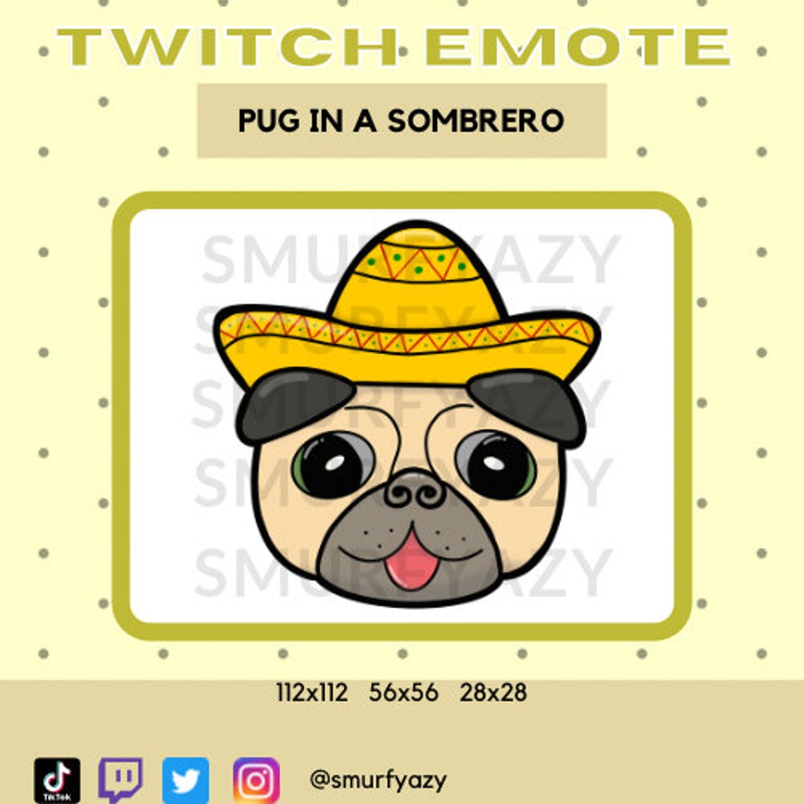 Mops in a Sombrero Emote - Für Twitch oder Discord - Etsy.de