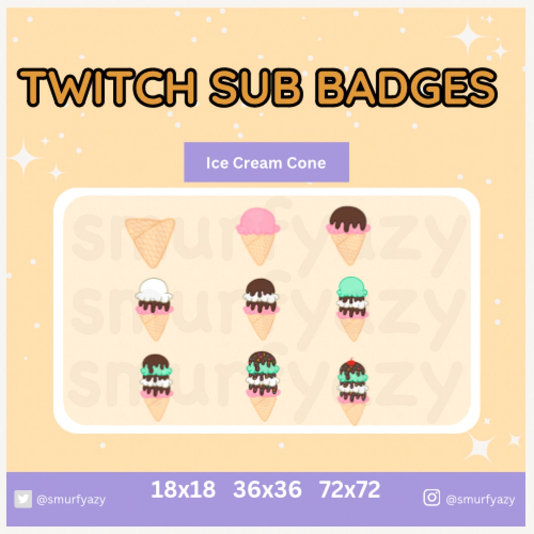 Ice Cream Sub Badges - for Twitch or Discord - Etsy