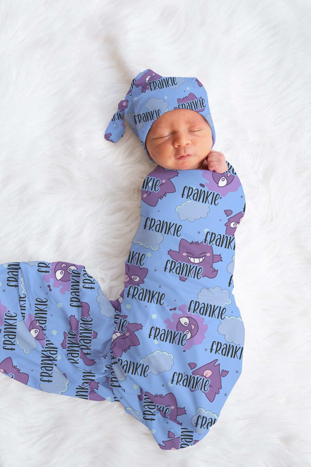 Personalized Swaddle Ghost Pokemon Baby Cosplay, Hospital Reveal Outfit ...