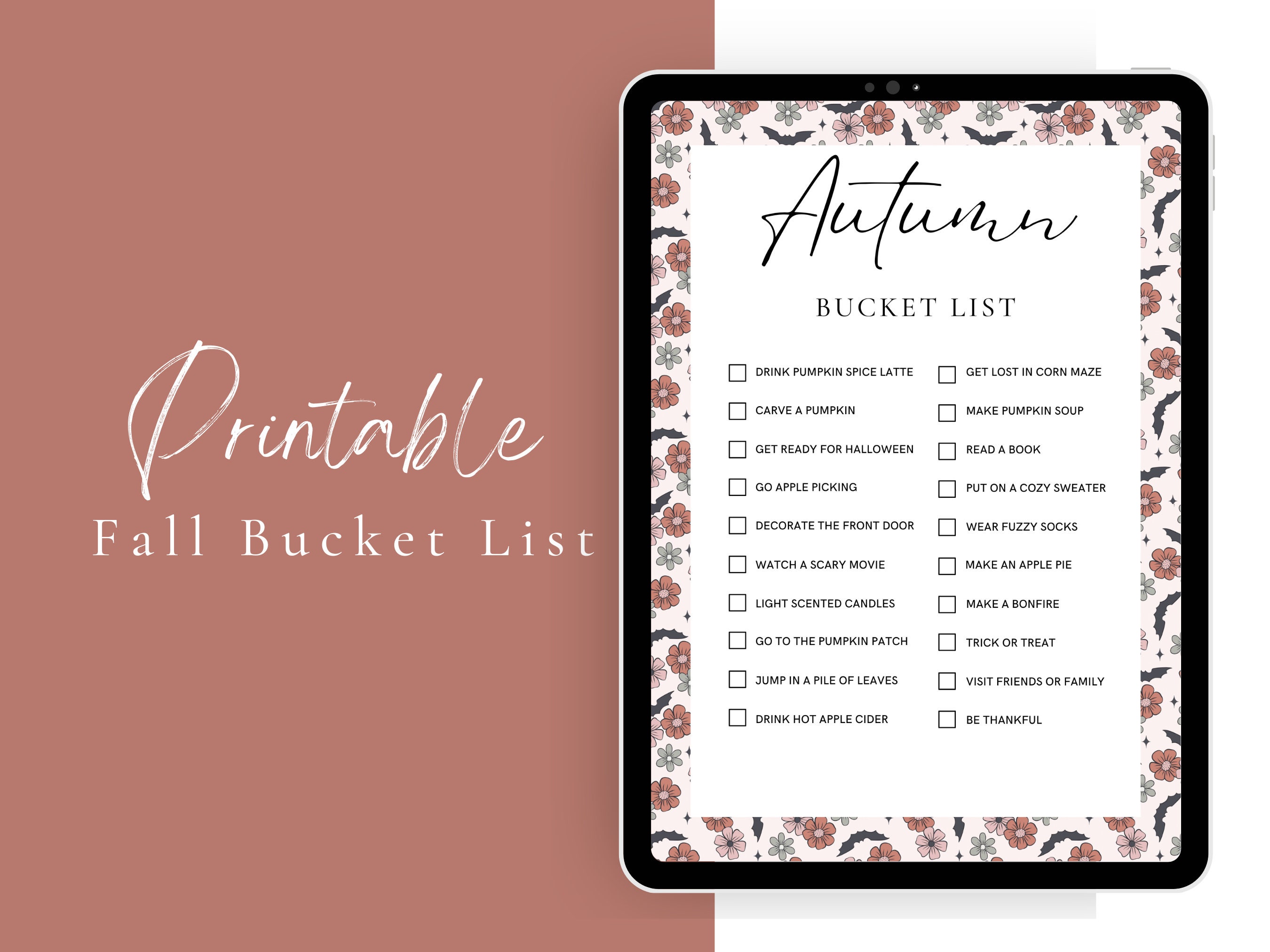 Fall Bucket List Printable, Autumn Bucket List Printable, Kids Fall ...