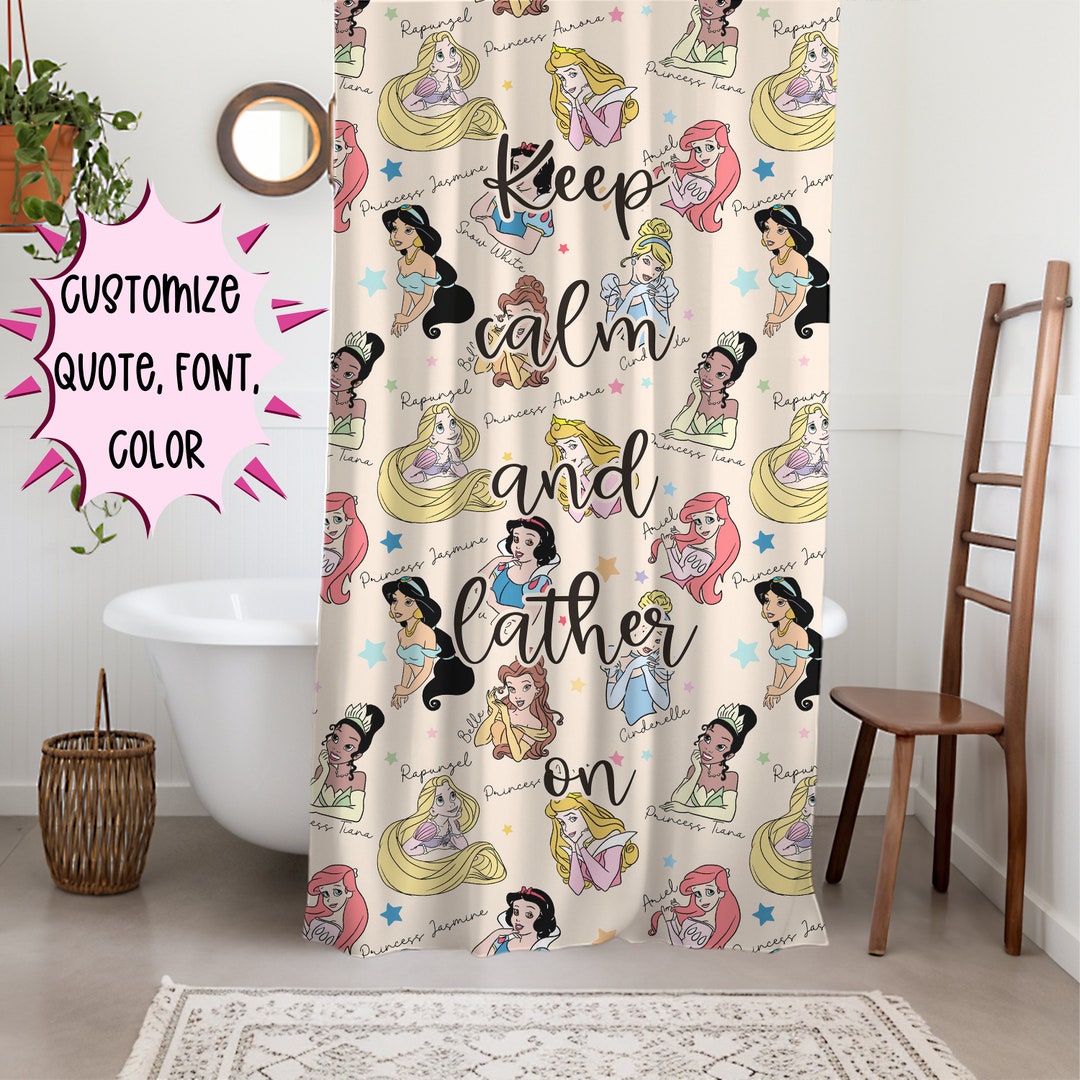 Personalized Princess Shower Curtain, Disney Bathroom Accessories, Kids ...