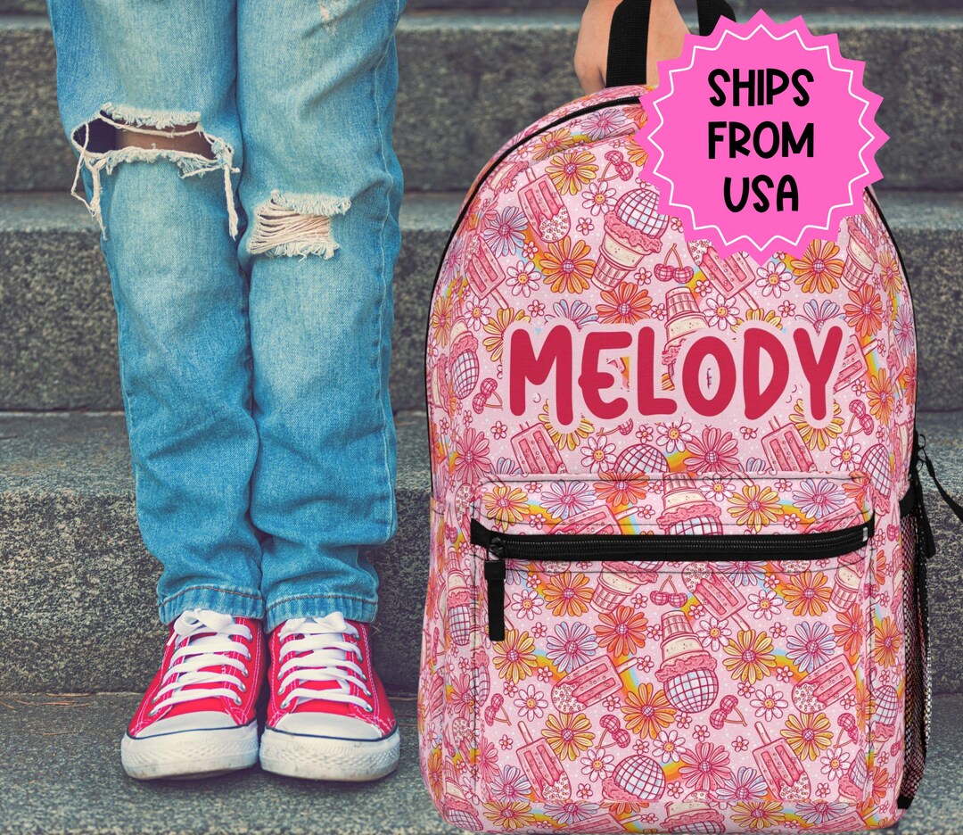 Personalized Kids School Backpack, Personalized Toddler Backpack Floral ...
