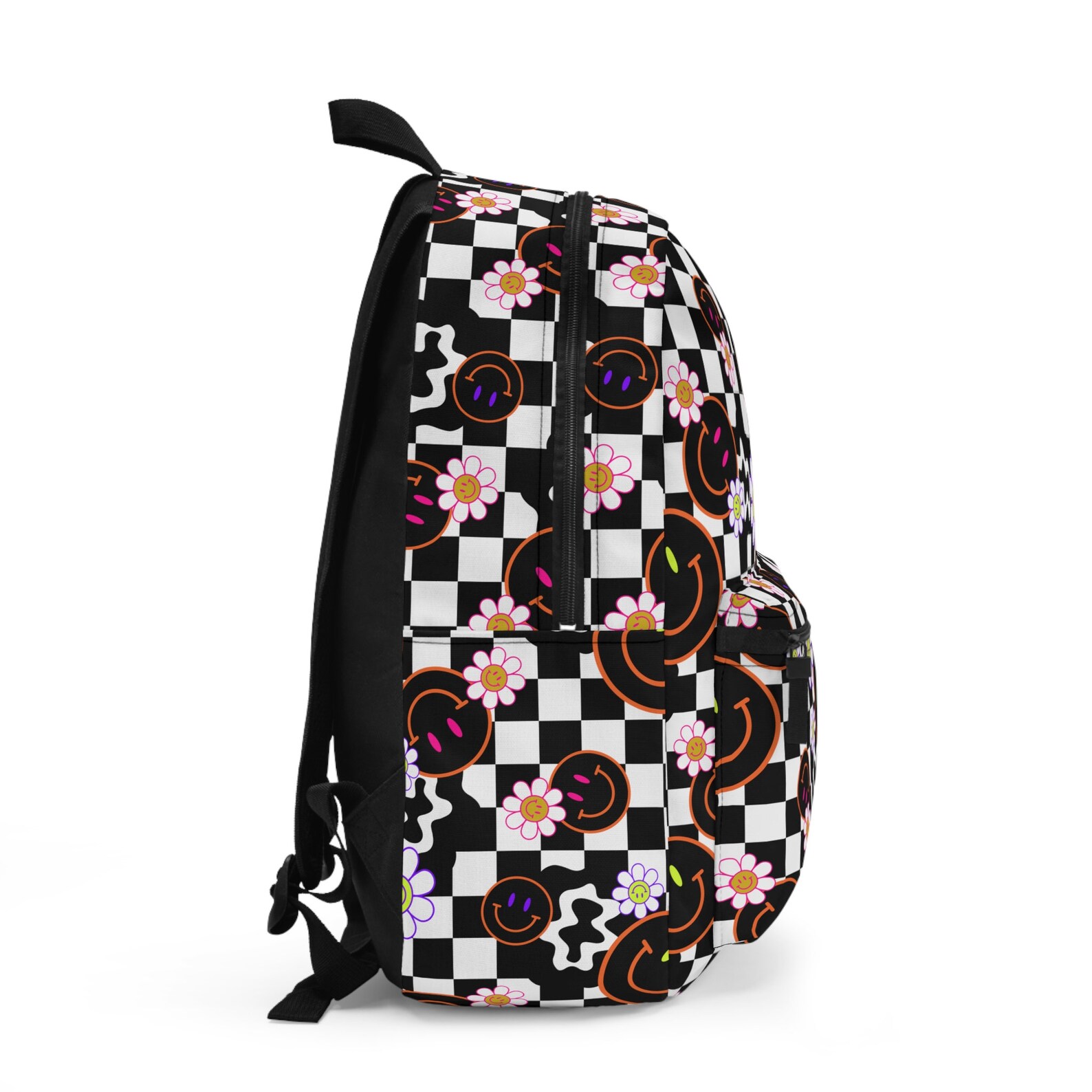 Personalized Backpack Smiley Face Checkered, Back to School Gifts for ...