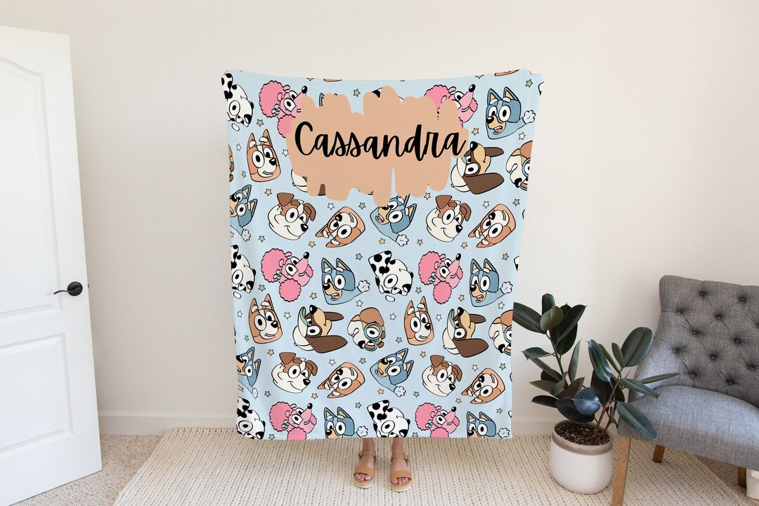 Personalized Bluey Blanket Custom Name Bluey Blanket Bluey - Etsy