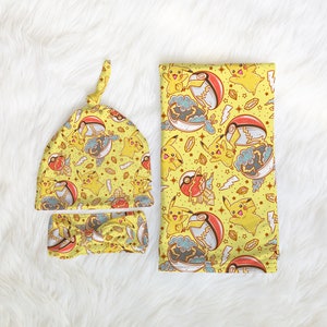 Personalized Swaddle Pikachu Pokemon Baby Cosplay, Hospital Reveal ...