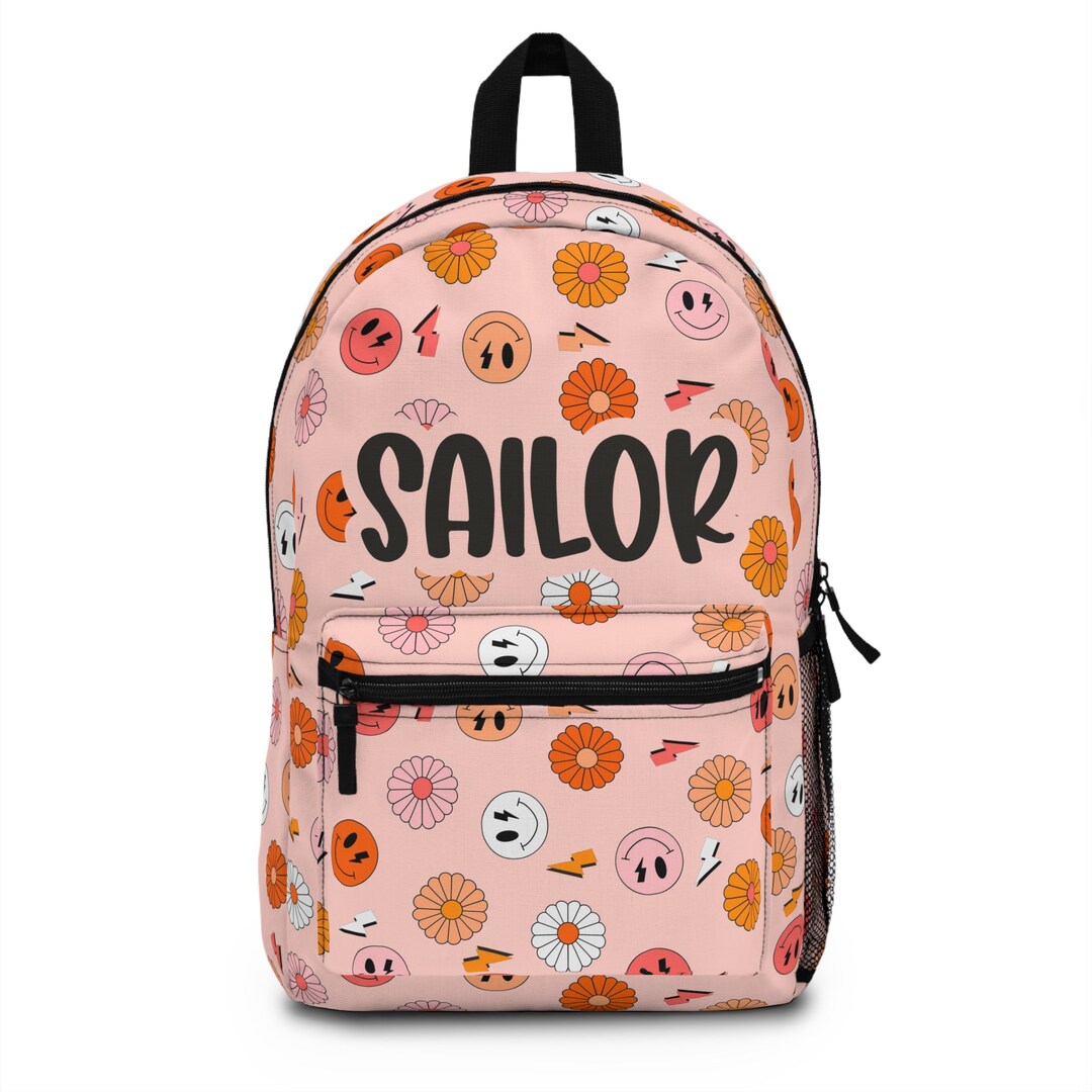 Personalized Backpack Pink Groovy, Back to School Girls Bag Kids ...